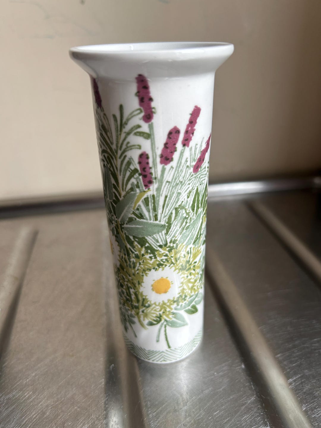 Portmeirion - Garden Herbs Single Stem Vase Design by Pat Albeck - Etsy