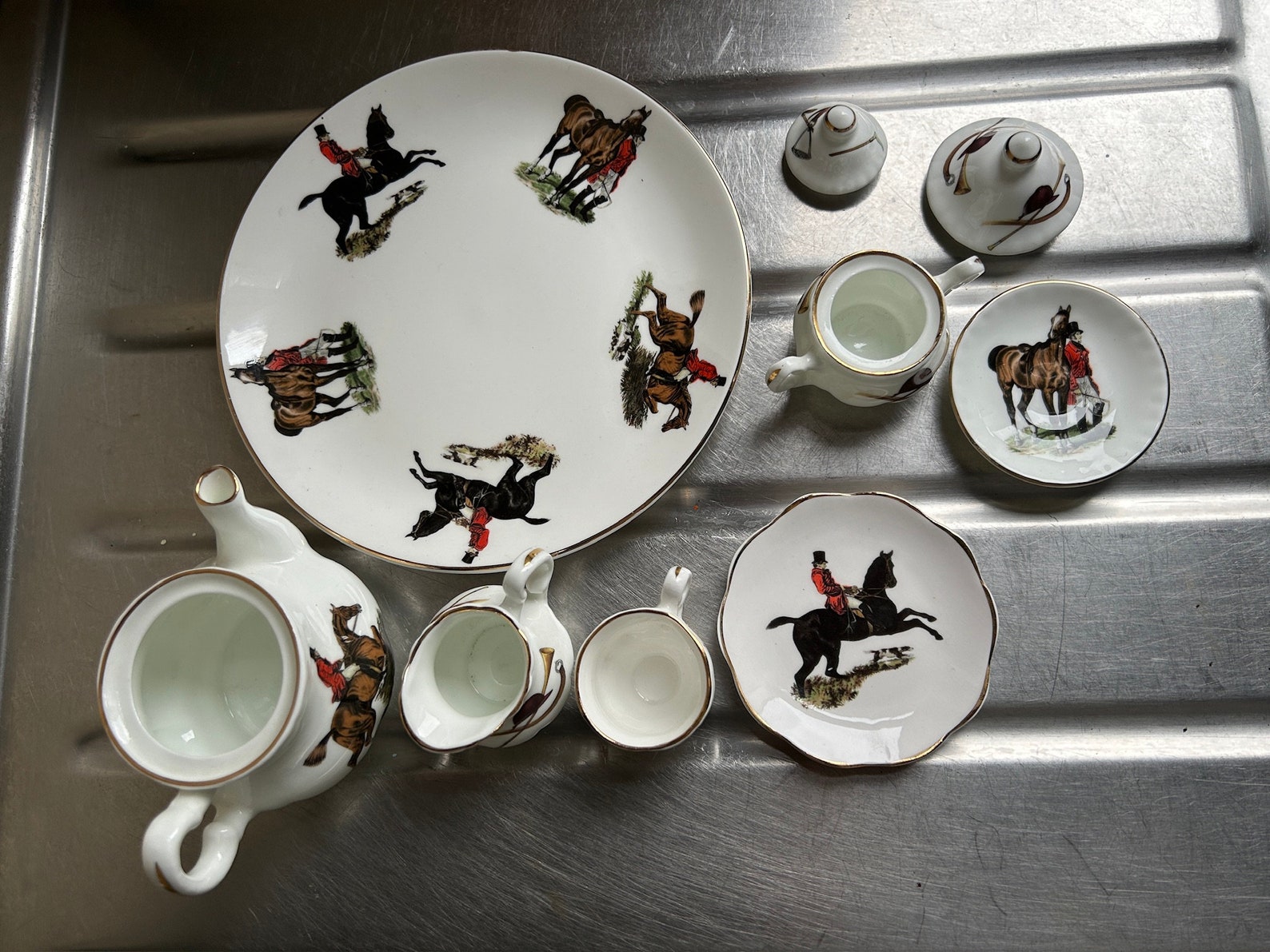 Object D'art Miniature Tea Set - Hunting Scenes - Etsy