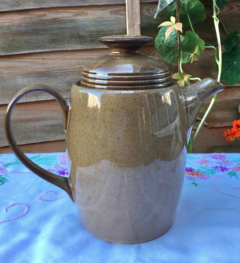 Denby Greystone Coffee Pot with Rings - Etsy
