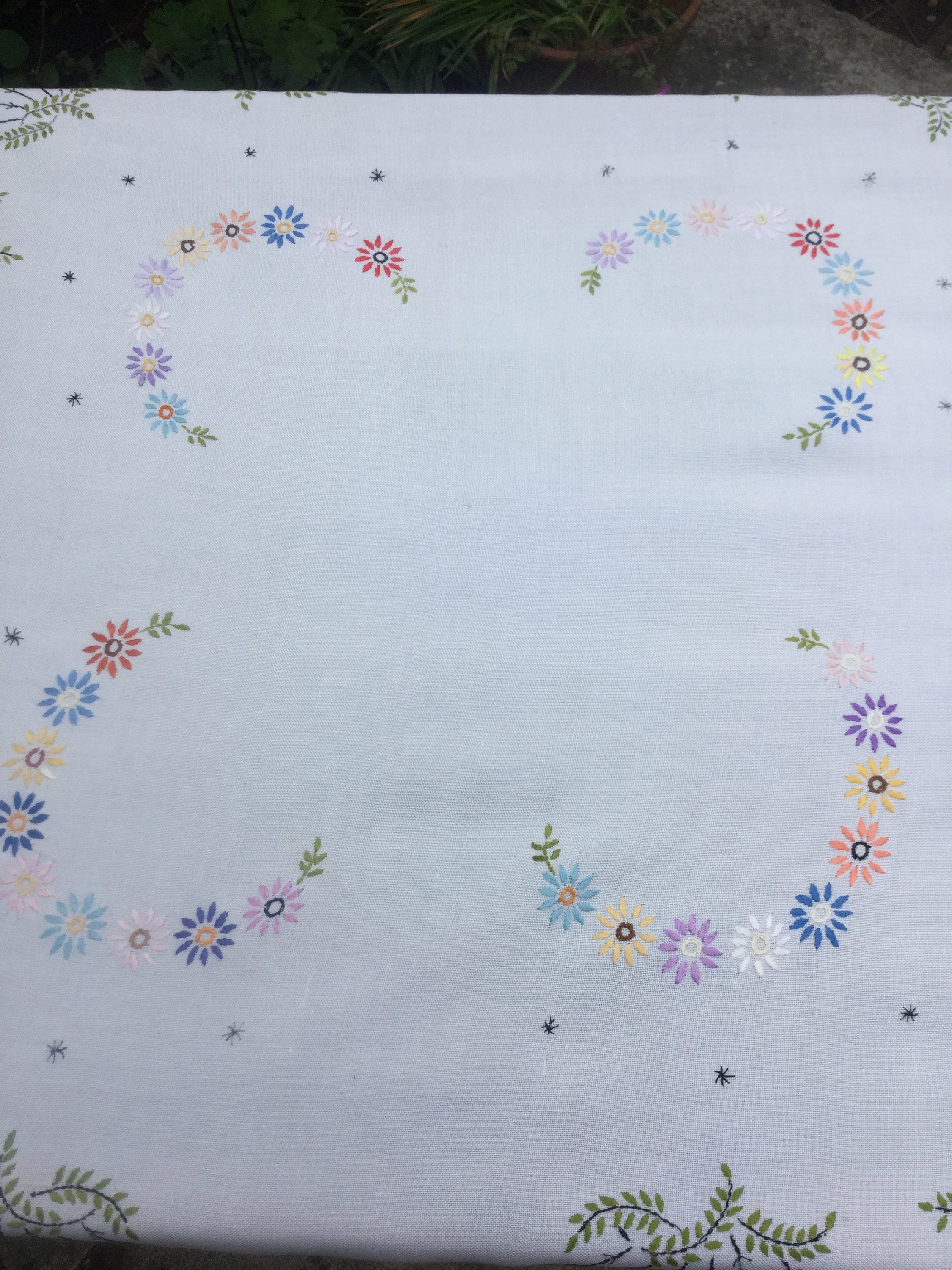 Embroidered Tablecloth Vintage 1960s - Etsy UK