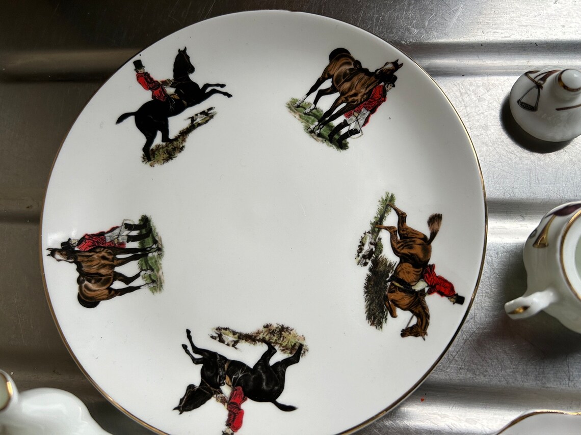 Object D'art Miniature Tea Set - Hunting Scenes - Etsy