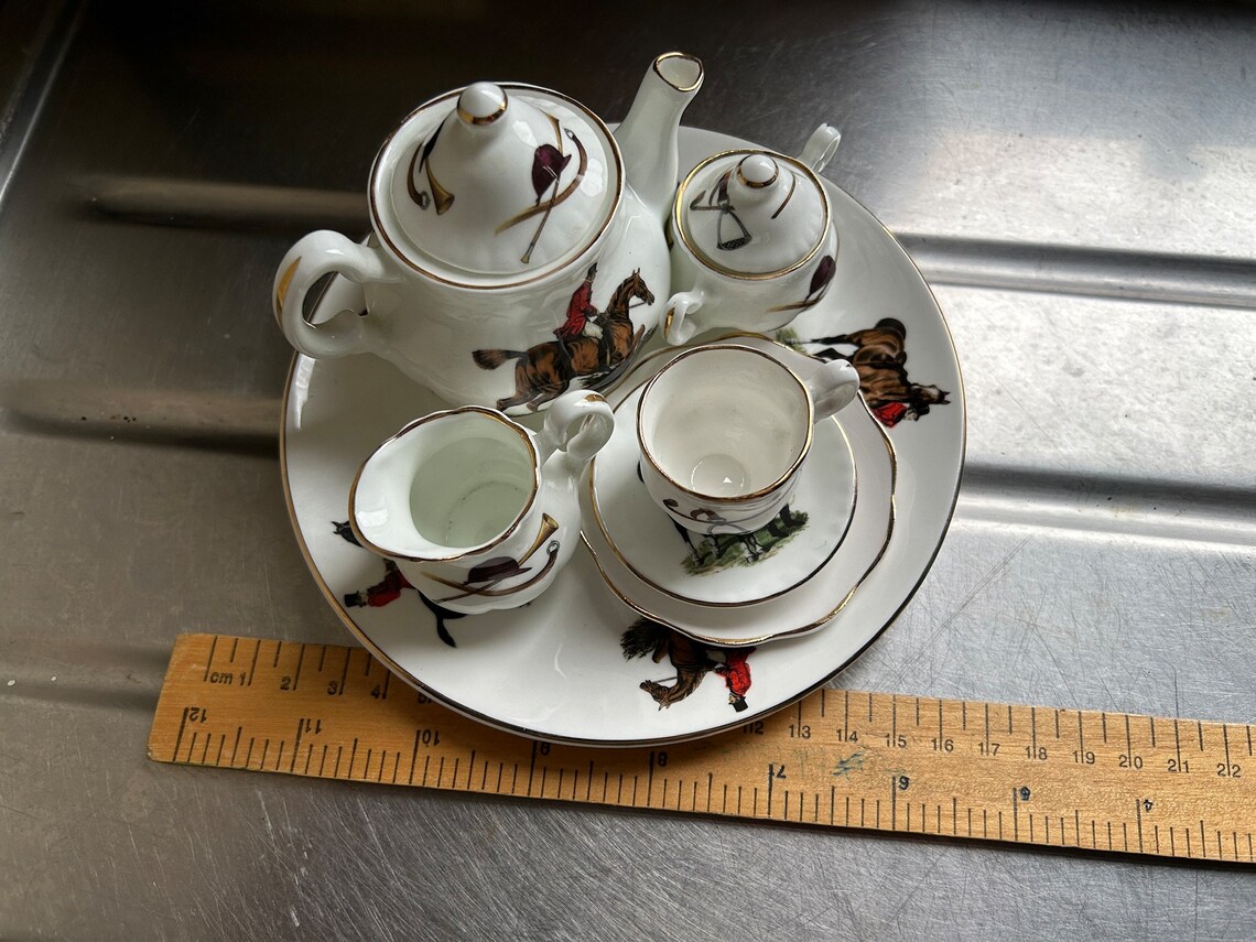 Object D'art Miniature Tea Set - Hunting Scenes - Etsy
