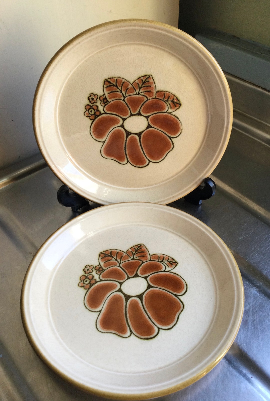 2 X Staffordshire Kiln Craft Side Plates - Rafflesia - Etsy