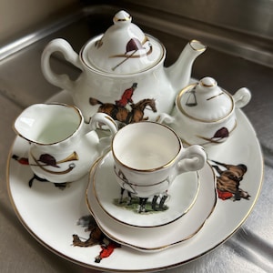 Object D'art Miniature Tea Set - Hunting Scenes - Etsy