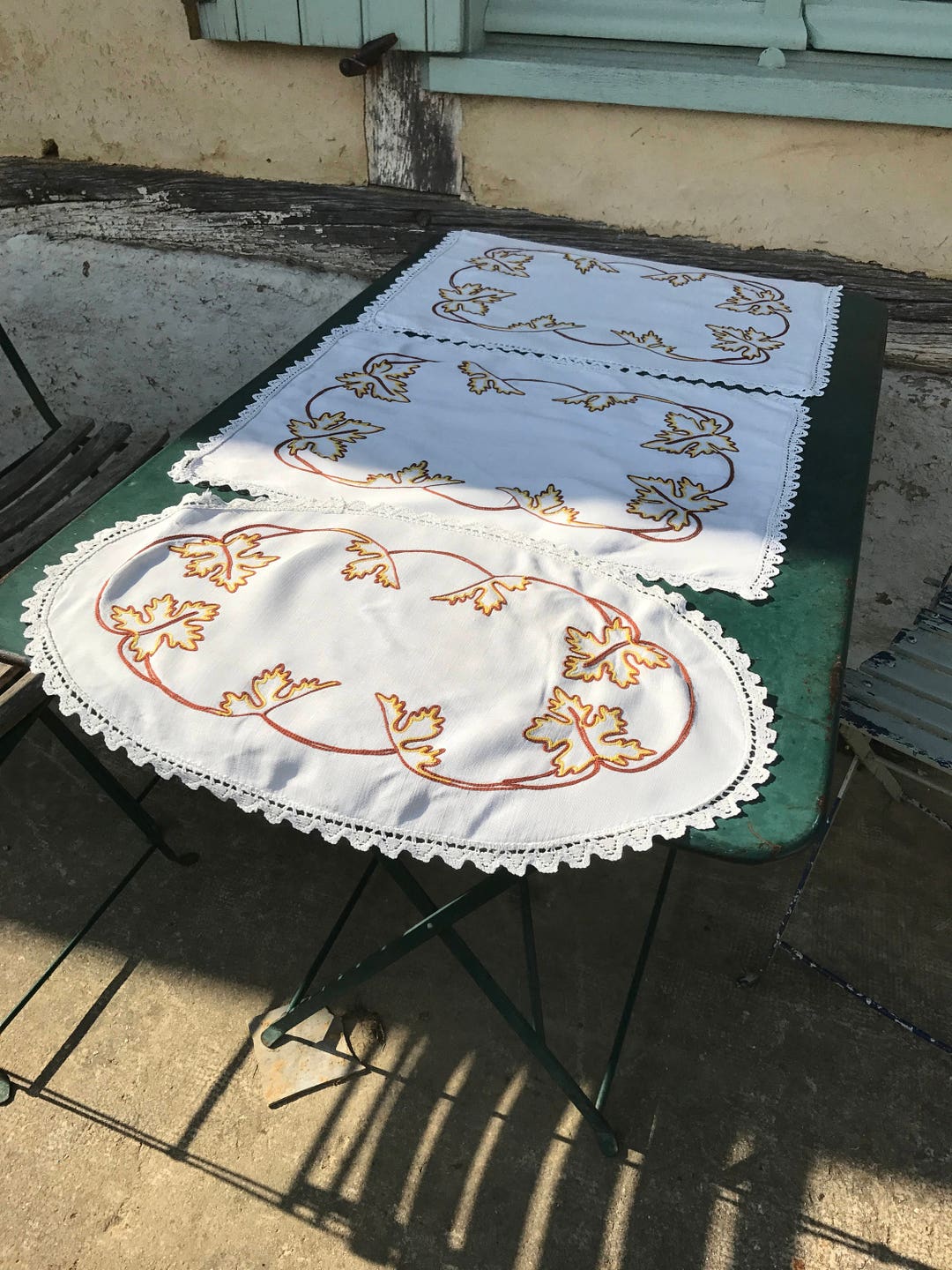French Embroidered Dressing Table Mats - Etsy