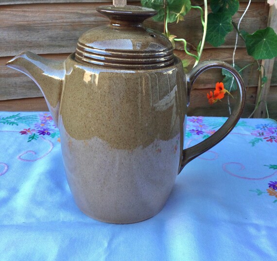 Denby Greystone Coffee Pot with Rings - Etsy