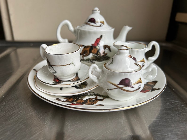 Object D'art Miniature Tea Set - Hunting Scenes - Etsy
