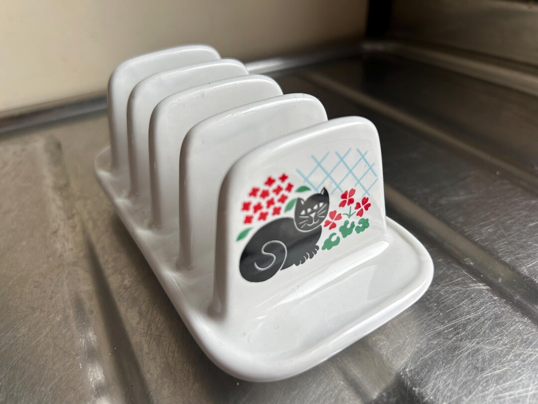Sadler Black Cat Toast Rack - Etsy