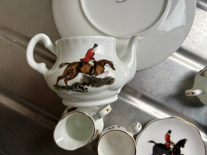 Object D'art Miniature Tea Set - Hunting Scenes - Etsy