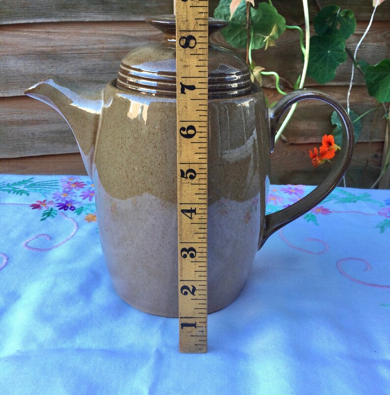 Denby Greystone Coffee Pot with Rings - Etsy