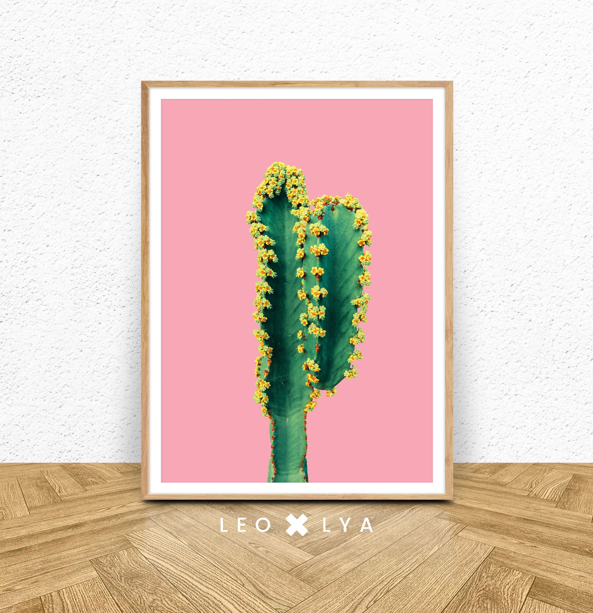 Cartel cactus cactus verde cartel rosa decoración moderna | Etsy