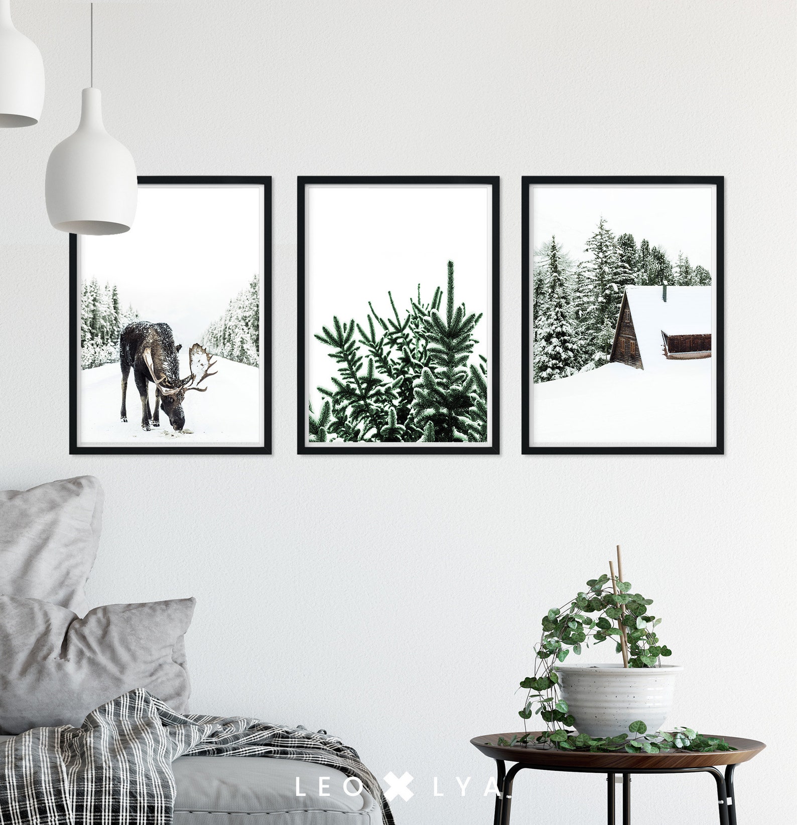 Winter Wonderland, Winter Decor, Moose Print, Winter Print Set, Winter ...