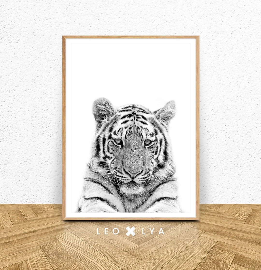 Animal Print, Black White Tiger Photography, Nursery Animal Print ...