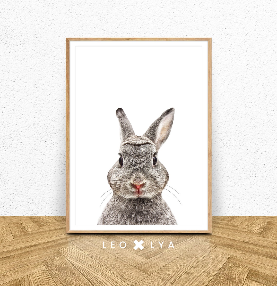 Rabbit Print Woodland Animals Art Printable Art Bunny | Etsy