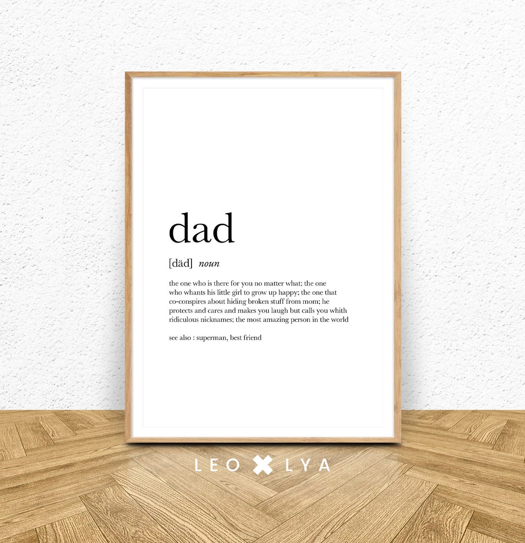 Dad Definition Print Funny Gifts for Dad Gift for Him Fathers Day Gifts ...