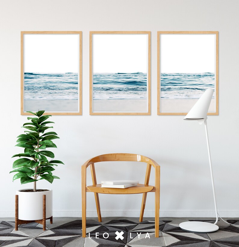Blue Waves Posters 3 Piece Ocean Waves Set Large Waves Set | Etsy