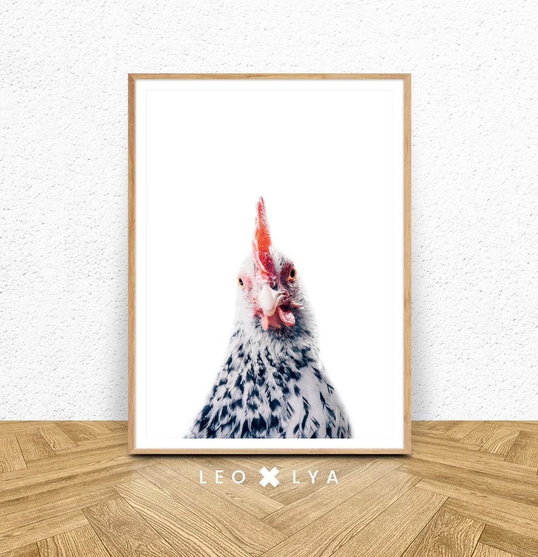 Farm Animal Print, Chicken Wall Art, Nursery Animal Decor, Farmhouse ...
