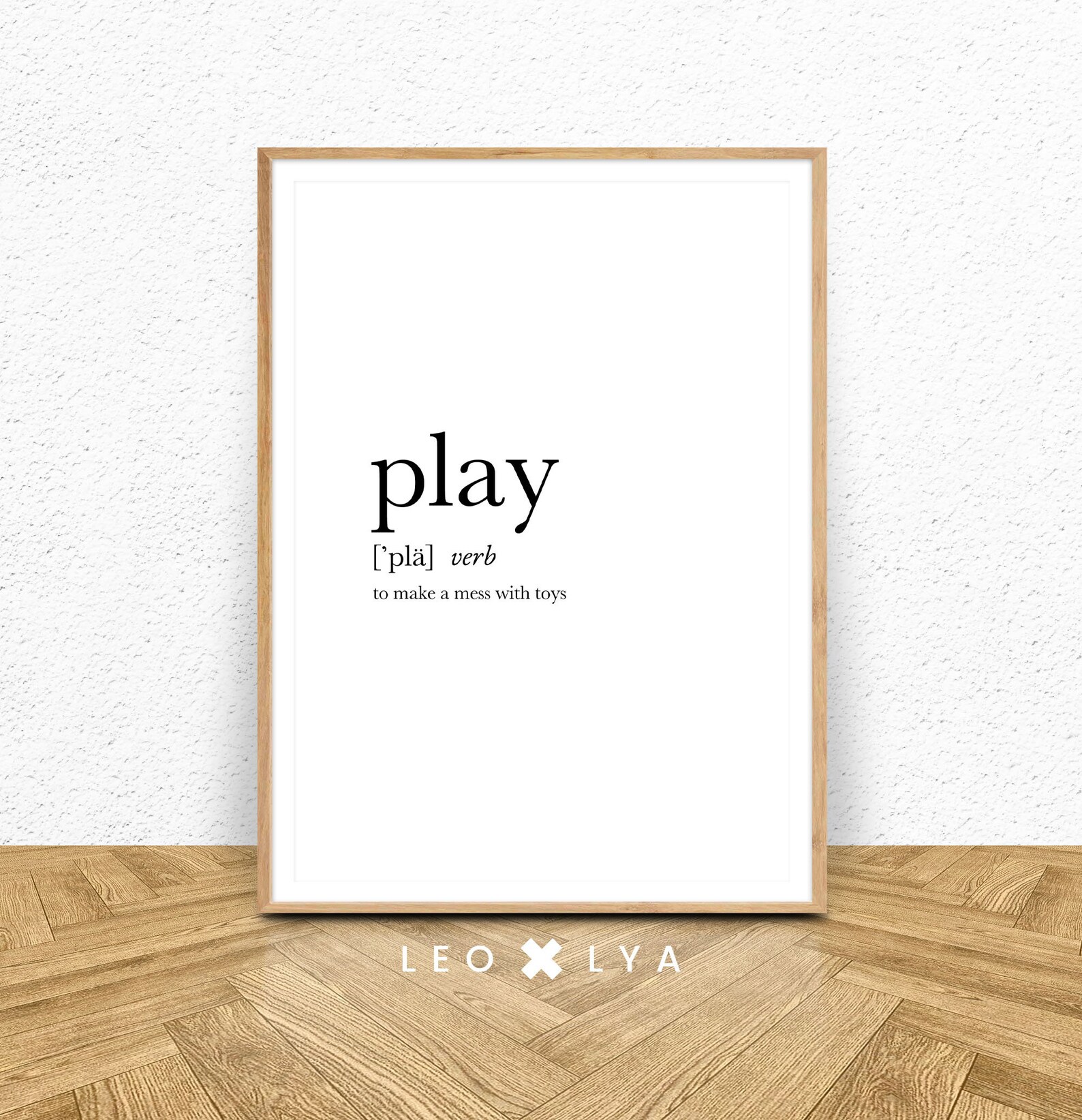 Play Definition Play Print Decor Dictionary Art Minimalist - Etsy