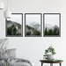 Set of Forest Prints, Forest 3 Piece Wall, Fog Moutain Set, Three ...