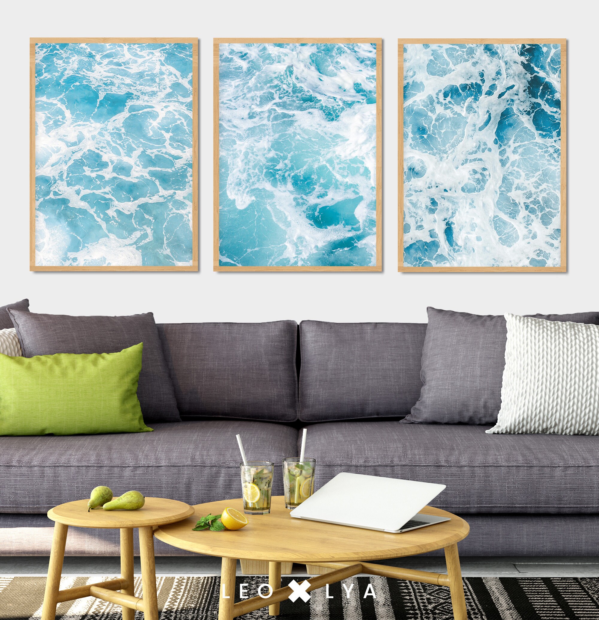 Ocean Printable Art Set of 3 Ocean Print Set Ocean Waves | Etsy