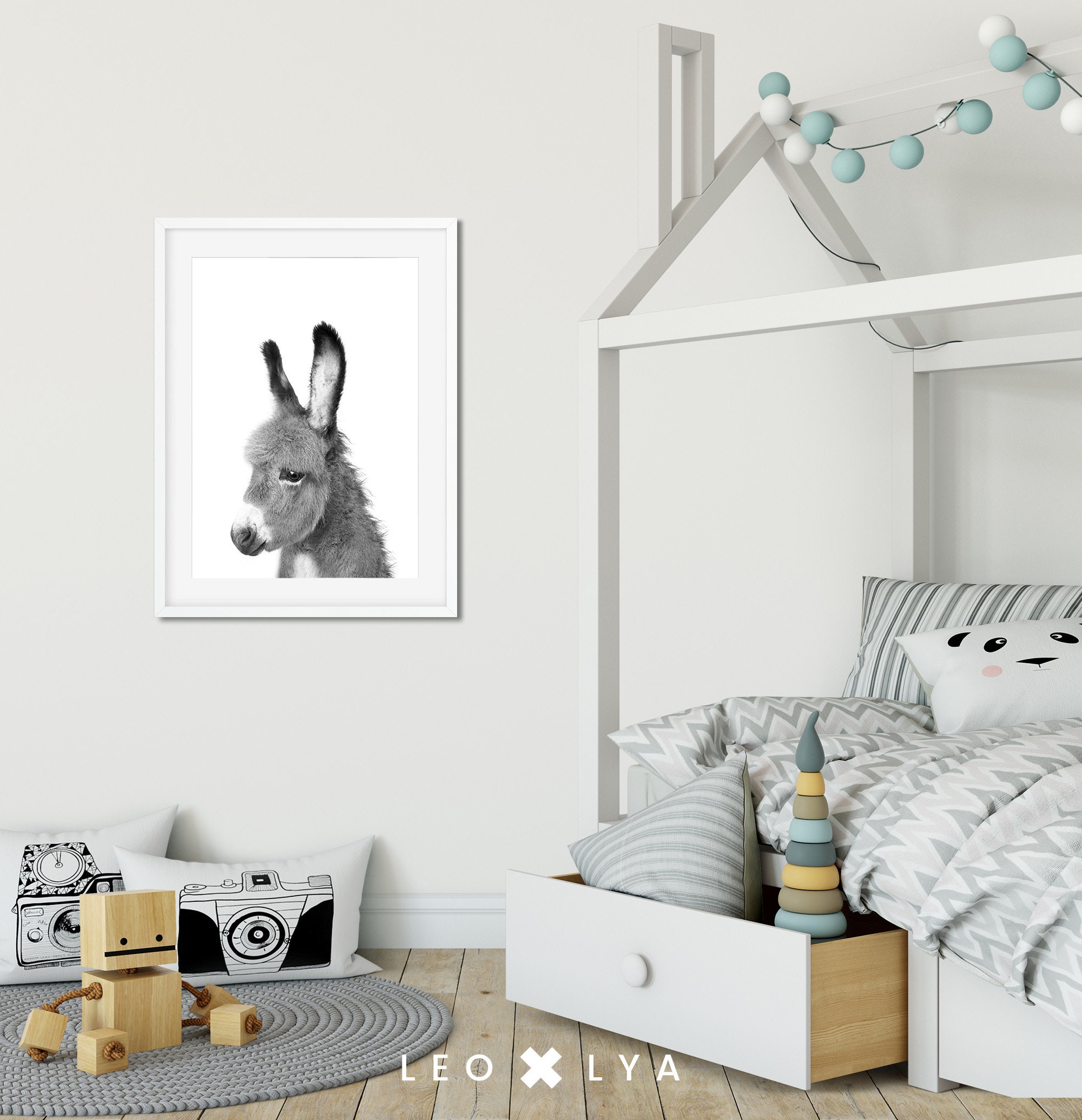 Kids Room Decor, Donkey Print, Baby Room Decor, Baby Shower Decor ...