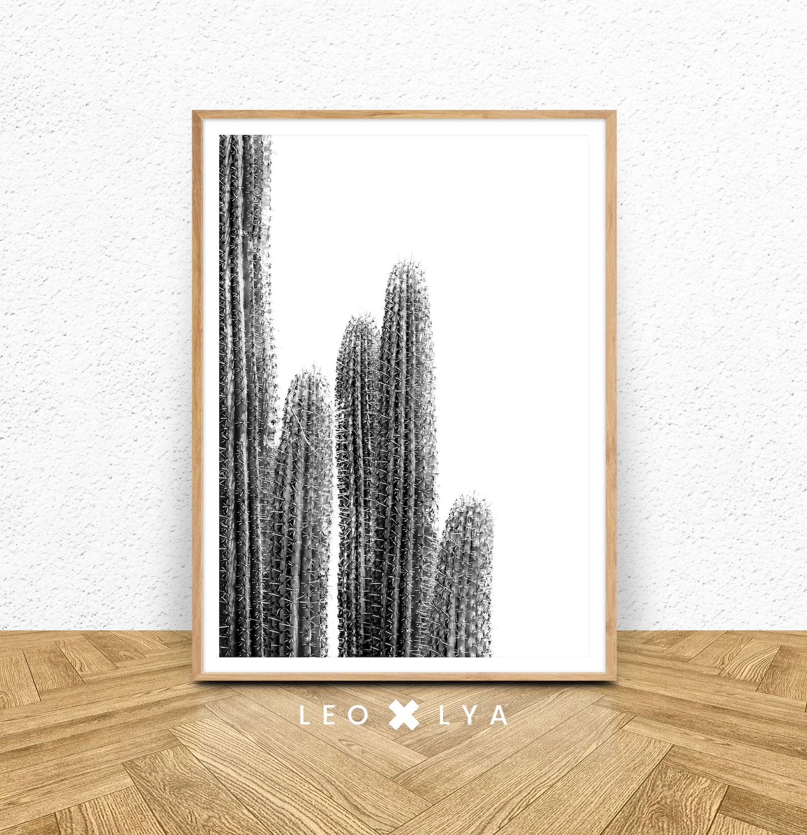 Printable Cactus, Black and White Plant, Printable Wall Art, Modern ...