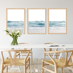 Blue Waves Posters, 3 Piece Ocean Waves Set, Large Waves Set, 3 ...
