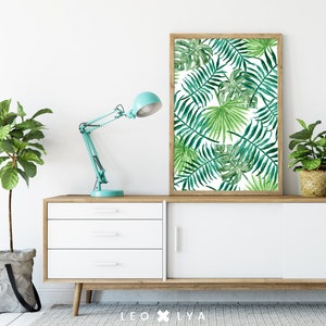 Tropical Print, Tropical Leaf Poster, Summertime Poster, Modern Art ...