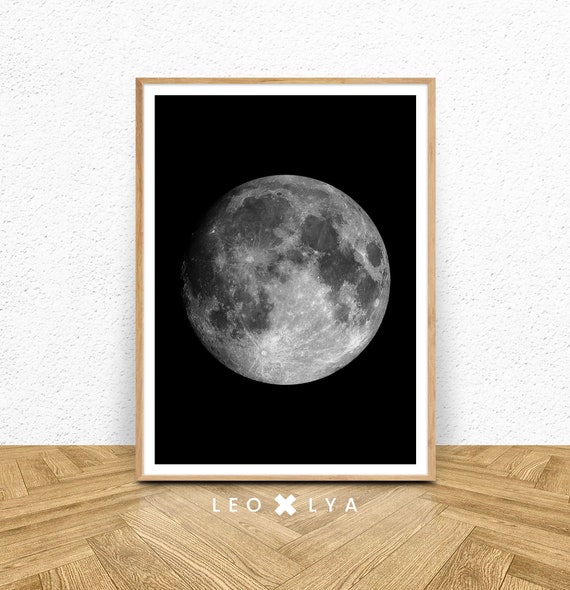 The Moon Moon Poster Moon Photo Scandinavian Poster | Etsy
