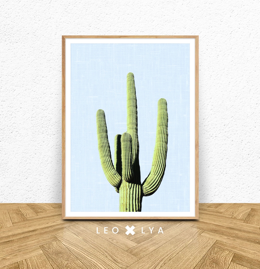 Cactus Print, Colour Cactus Print, Modern Minimalist Print, Cactus Wall ...
