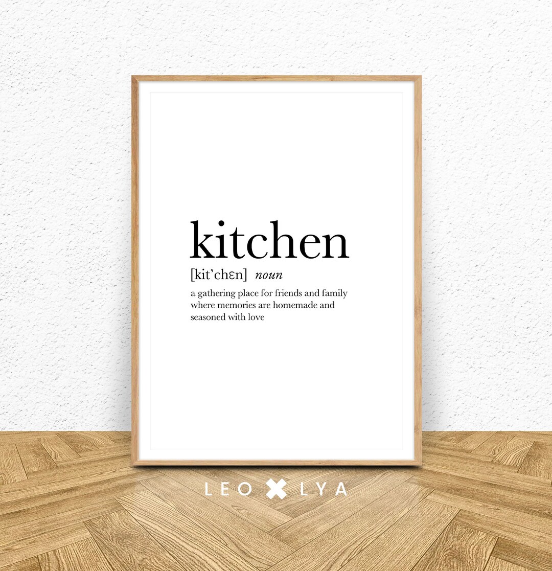Kitchen Definition, Kitchen Print, Kitchen Decor, Dictionary Art ...