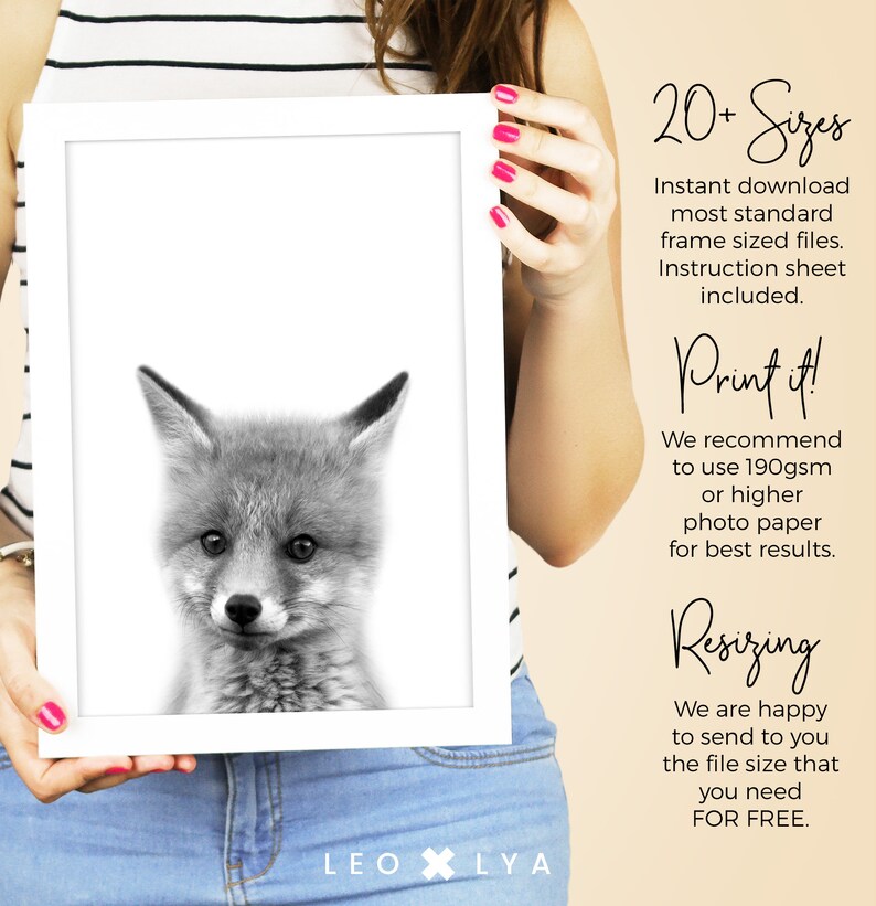 Poster chambre enfant bébé renard photo renardeau - Etsy France