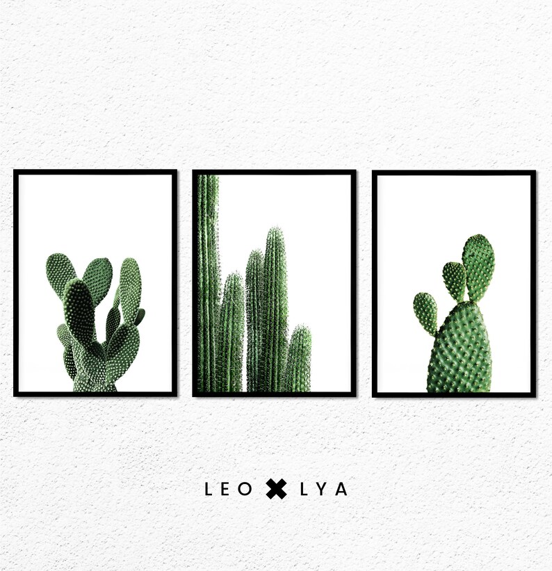 Cactus Print Set, Set of 3 Prints, Cactus Art Print, Cacti Print ...