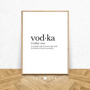 Vodka Definition Alcohol Gifts Vodka Print Vodka Decor - Etsy