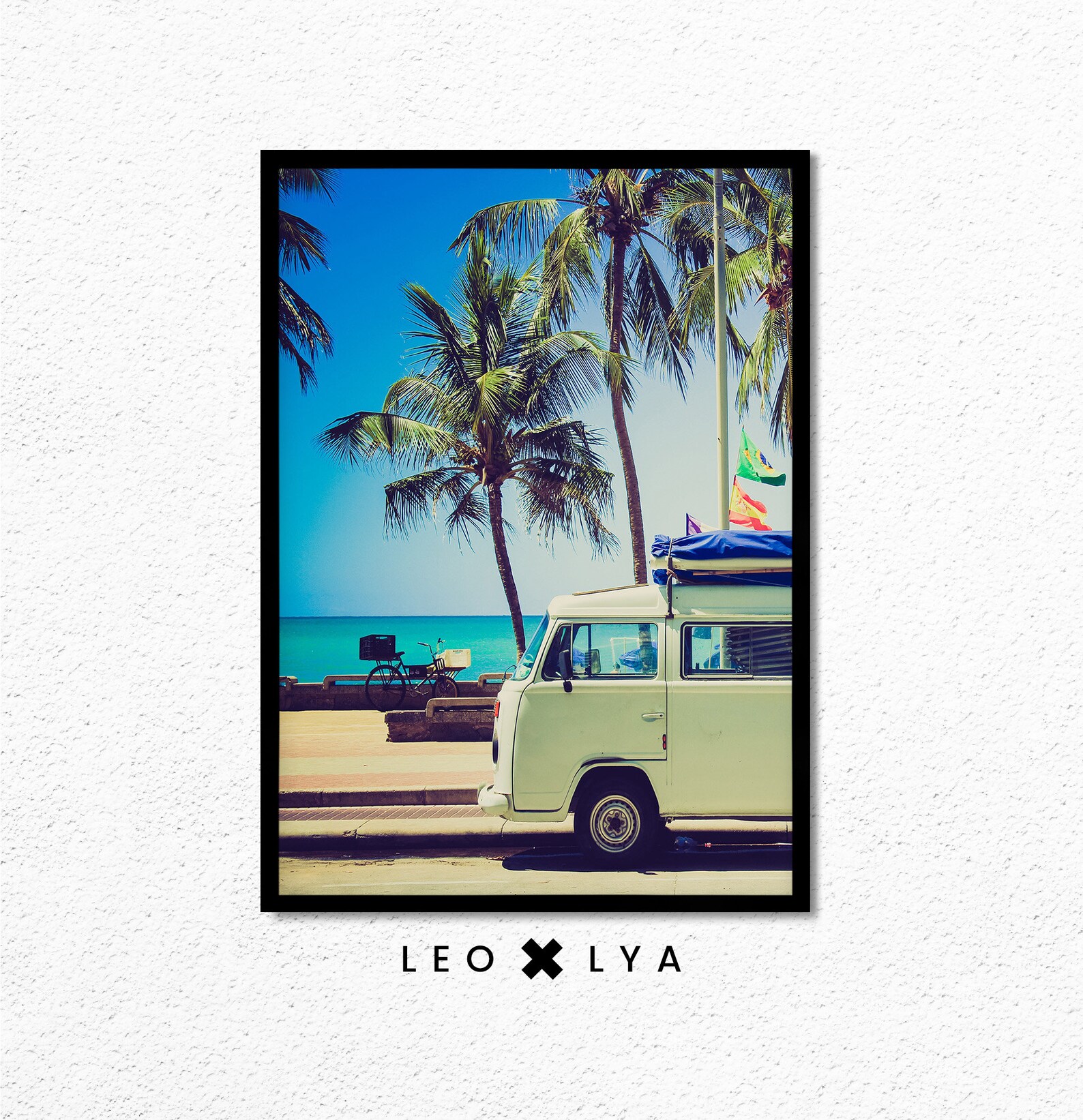 Beach Print Palm Tree Print Van Print Californian Wall Art | Etsy