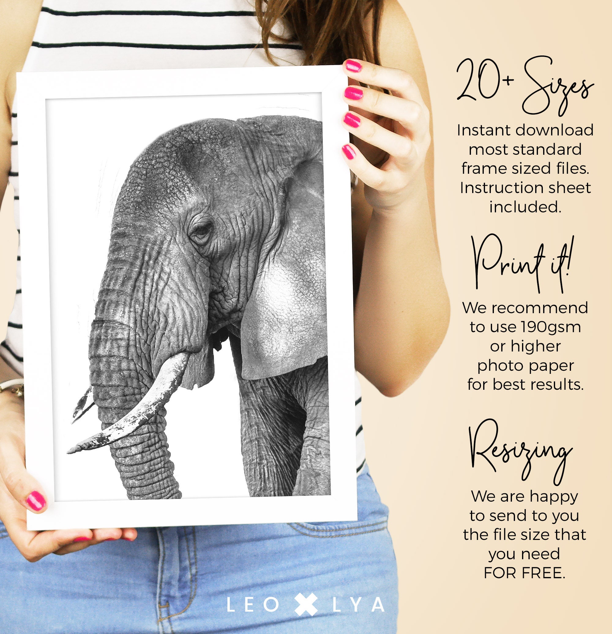 Big Elephant Photography Safari Nursery Animal Print | Etsy