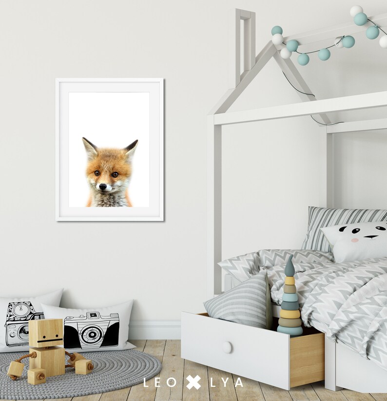 Poster chambre enfant bébé renard photo renardeau - Etsy France