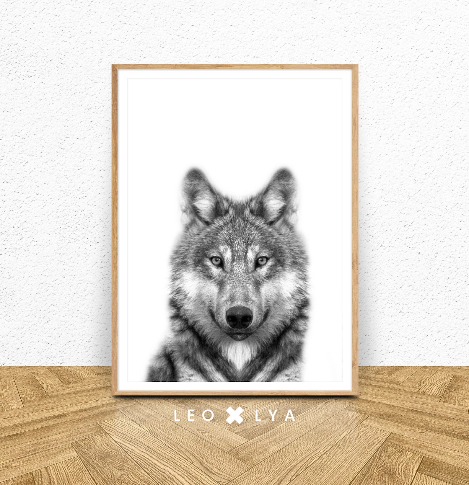 Black and White Wolf Print Woodlands Animals Print Nursery - Etsy