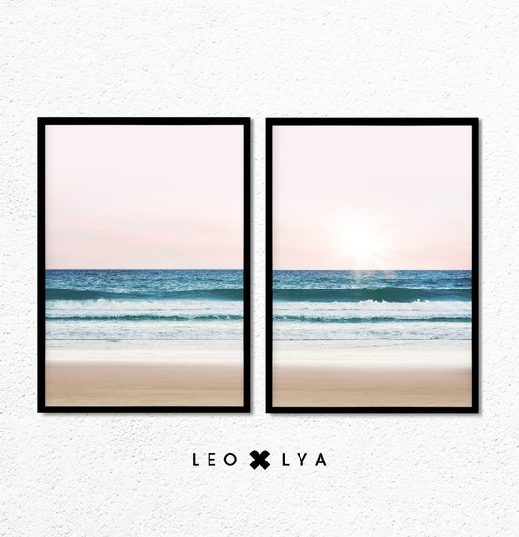 Beach Print Set of 2 Printable Poster Set Beach Prints Palm | Etsy