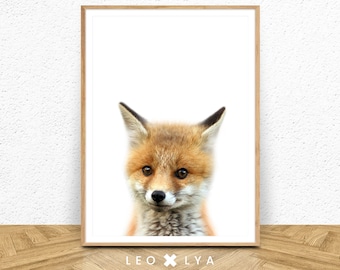 Fox Cub Print Woodlands Nursery Decor Baby Animal Poster | Etsy