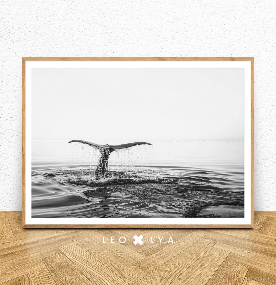 Whale Tail Ocean Print Decor, Printable Wall Art, Ocean Wave Printable ...