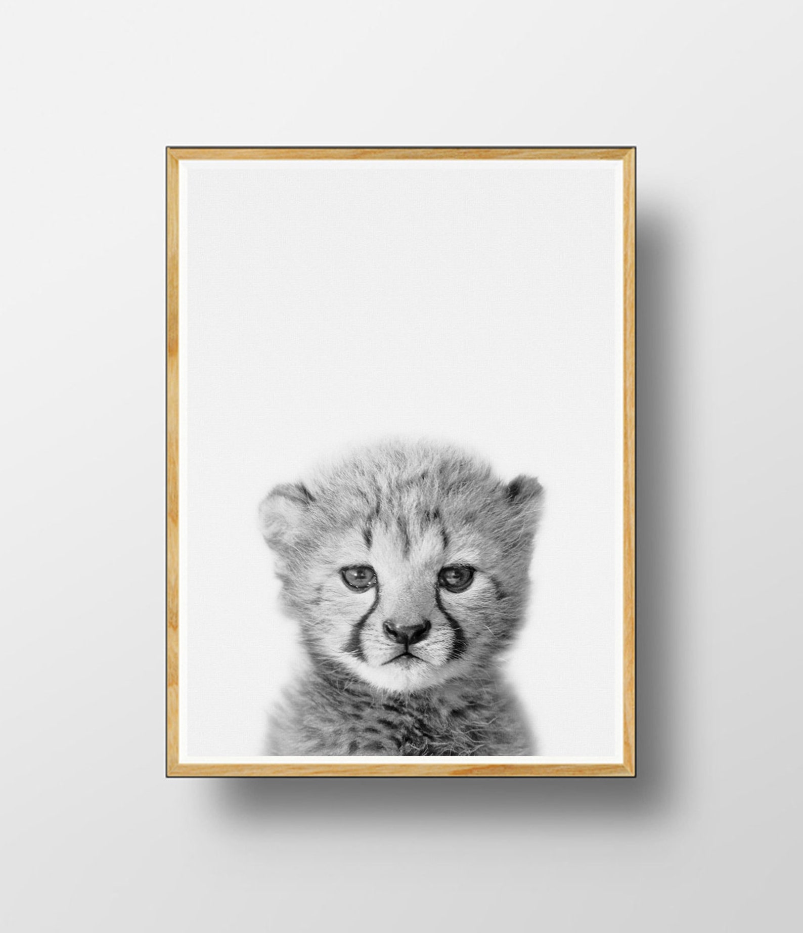 Cheetah Cub Print, Black and White Safari Nursery Art (digital Download ...