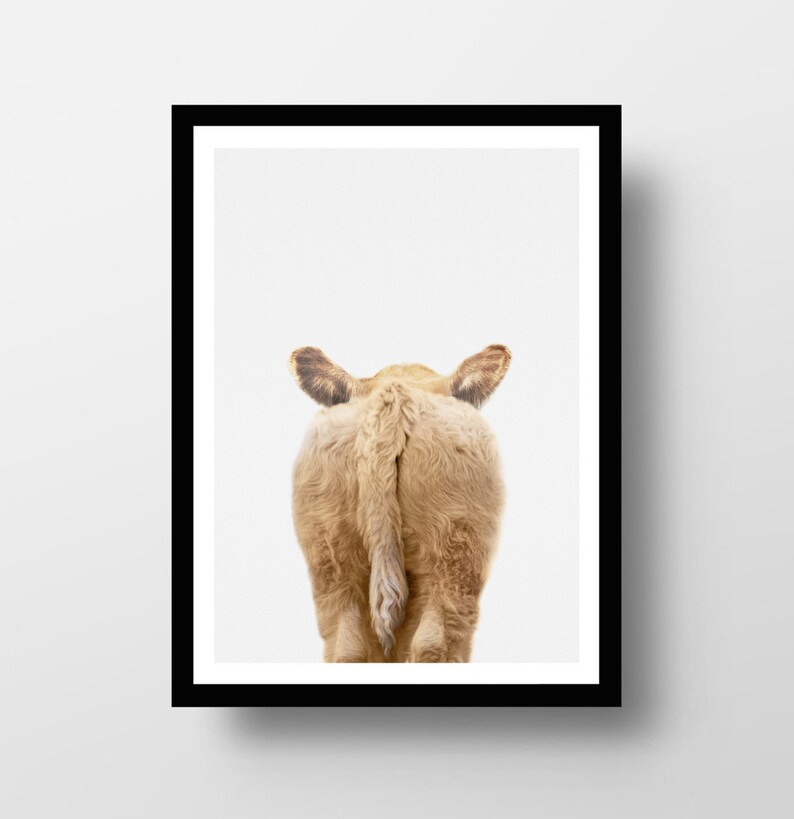 Calf Print Baby Cow Tail Print Nursery Farm Animal Print | Etsy