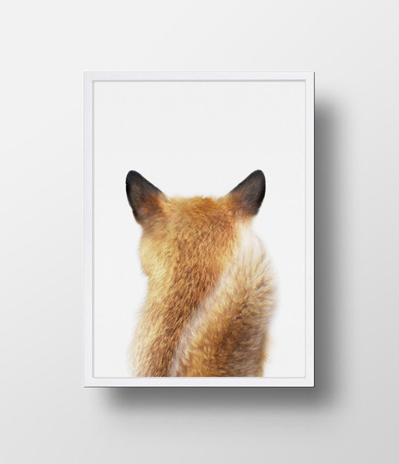Fox Cub Tail Print Woodland Animals Woodlands Decor Baby - Etsy