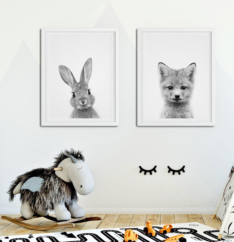 Fox Cub Print Woodland Nursery Woodland Nursery Decor - Etsy