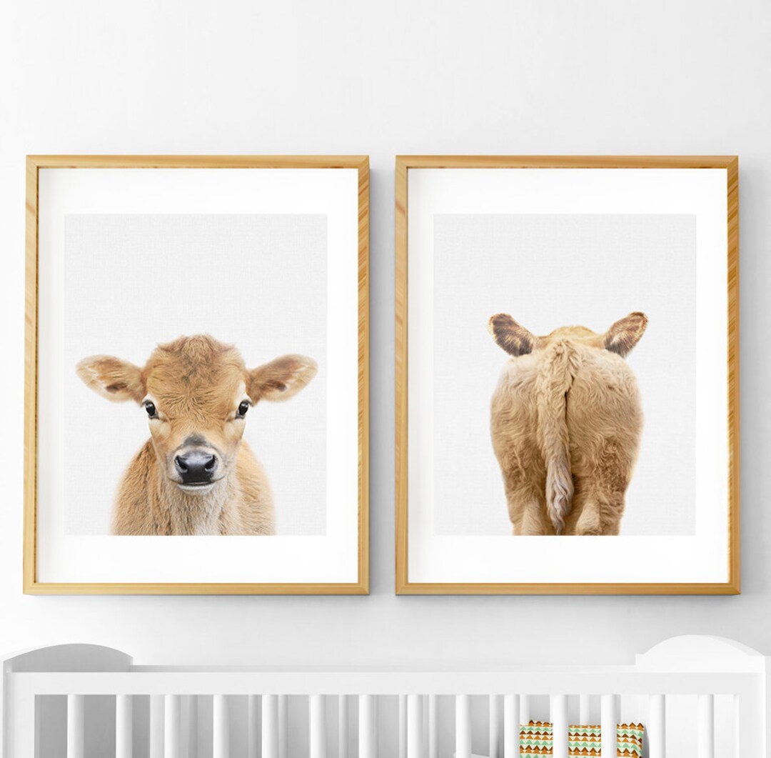 Calf Print, Baby Cow Tail Print, Nursery Farm Animal Print, Baby Cow ...
