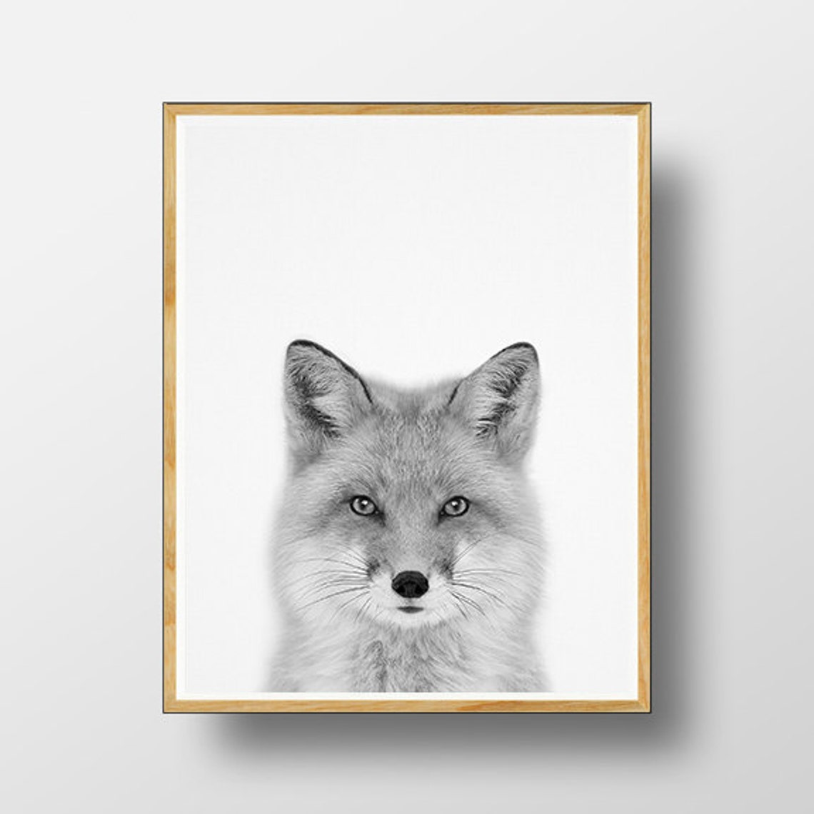 Fox Portrait Print, Black and White Animal Wall Art (digital Download ...