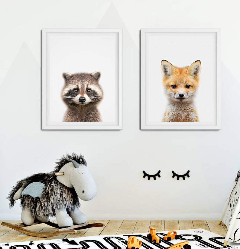 Fox Cub Print Woodland Nursery Woodland Nursery Decor | Etsy