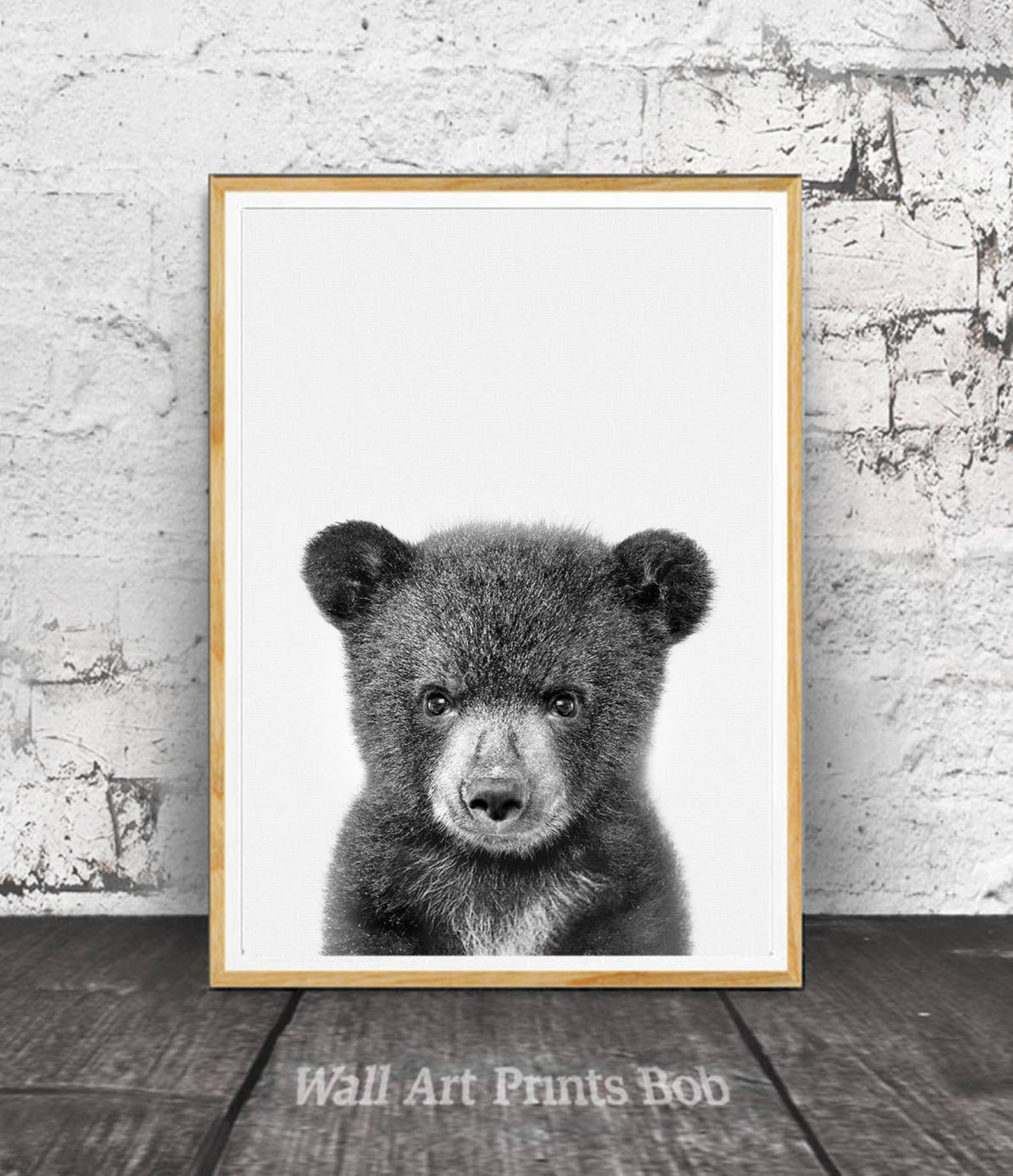 Bear Cub Print Woodland Animals Woodlands Decorbaby Animal - Etsy