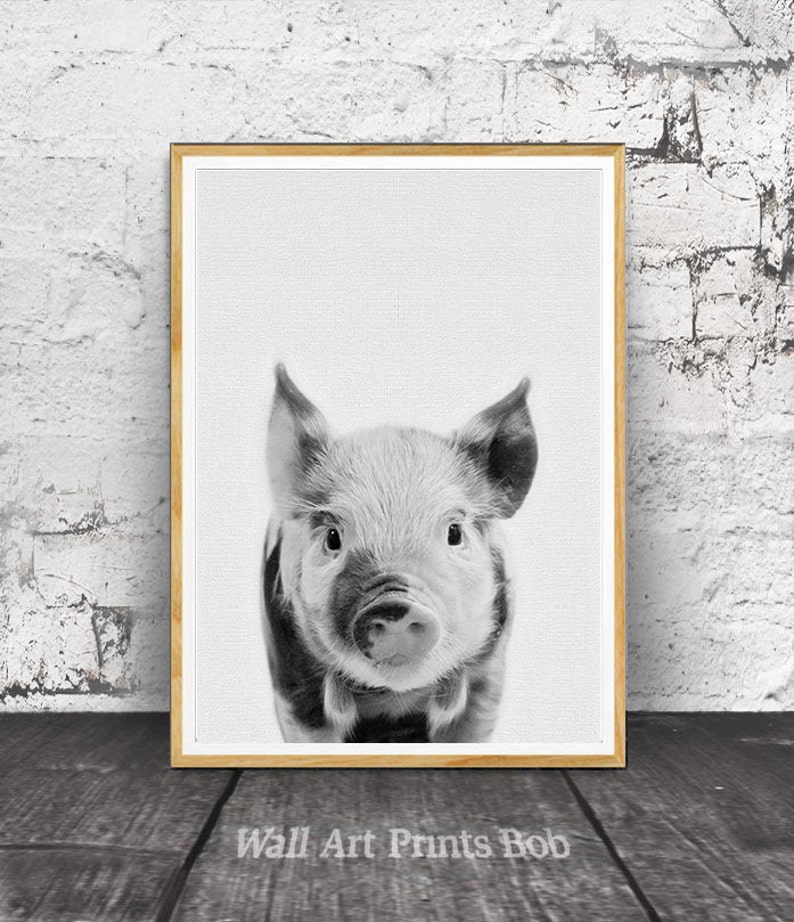 Pig Print Nursery Decor Nursery Animals Pig Wall Art - Etsy